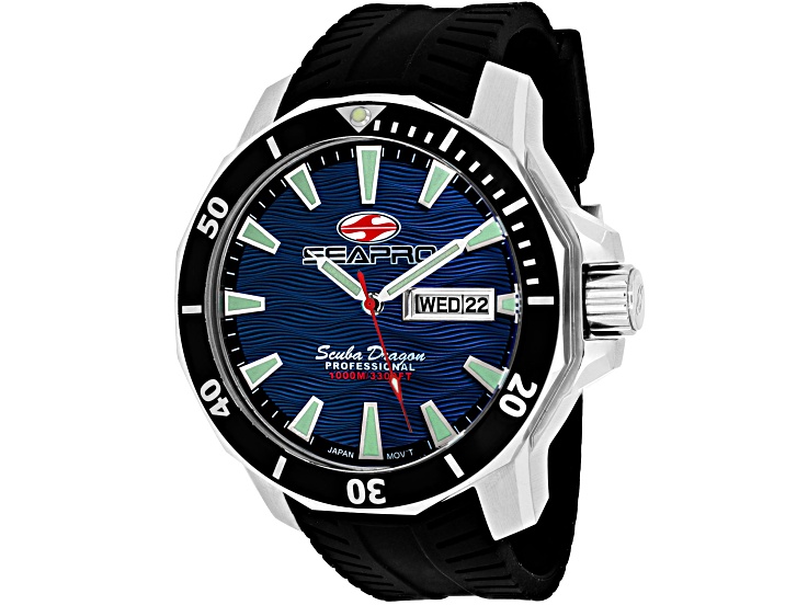 Seapro Men's Scuba Dragon Diver Limited Edition Blue Dial, Black Bezel ...