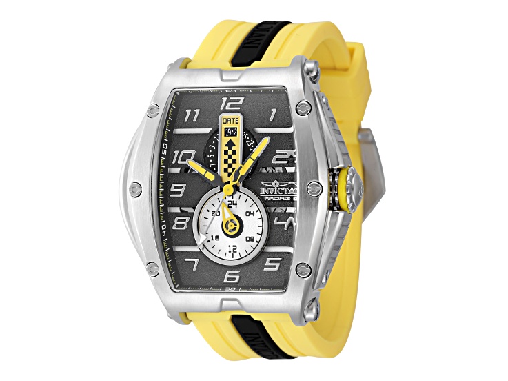 Invicta Invicta Racing 57mm Black Dial Yellow and Black Silicone Strap ...