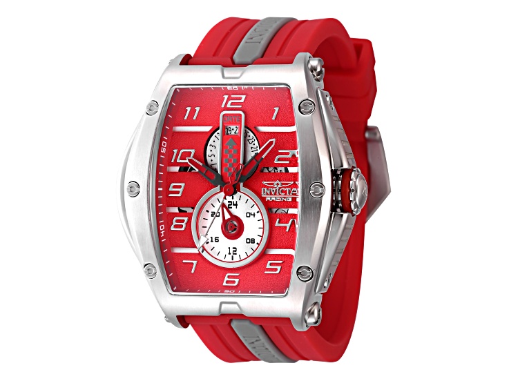 Invicta Invicta Racing 57mm Red Dial Red Silicone Strap Quartz Watch ...