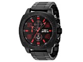 Invicta OCEAN VOYAGE 46mm Red Dial Black Stainless Steel Quartz Watch ...