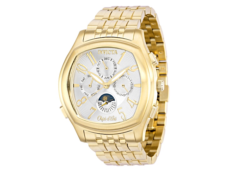 Invicta Objet D Art 42mm Automatic Yellow Stainless Steel Watch, Yellow ...