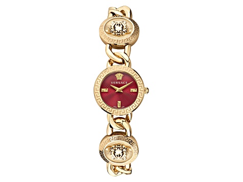 Stud Icon Watch 26MM Yellow Case Red Sunray Dial Yellow Bracelet ...