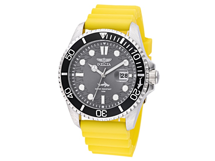 Invicta Pro Diver 43mm Yellow Silicone Strap Quartz Watch - 1F162B | JTV