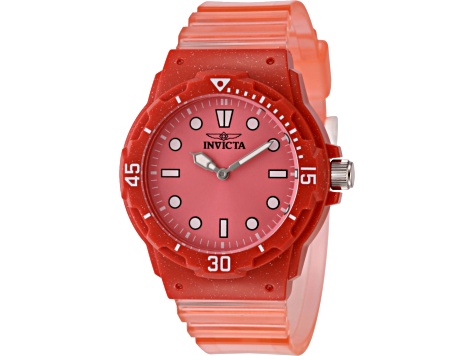 Invicta Celestial 35mm Red Dial PU Band Quartz Watch - 1FF0RG | JTV