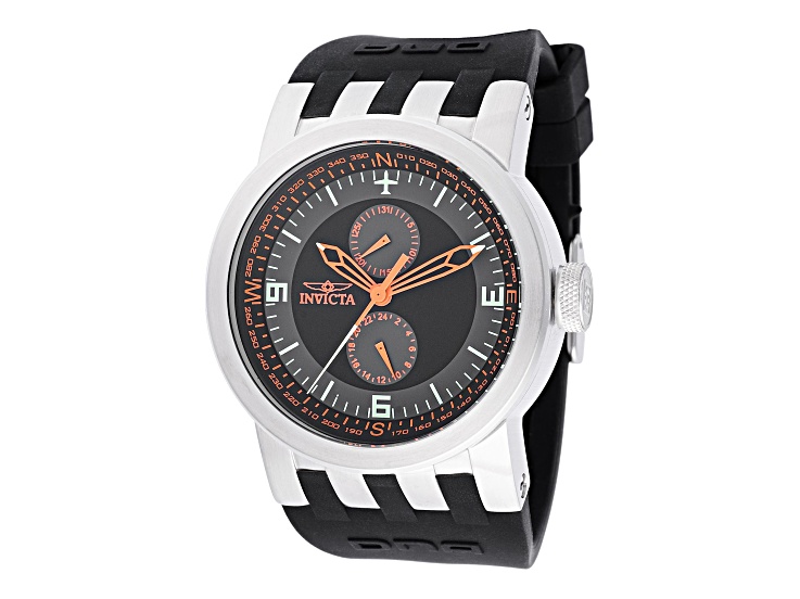 Invicta DNA 46mm Grey, Orange, Black Dial Silicone Band Quartz Watch ...