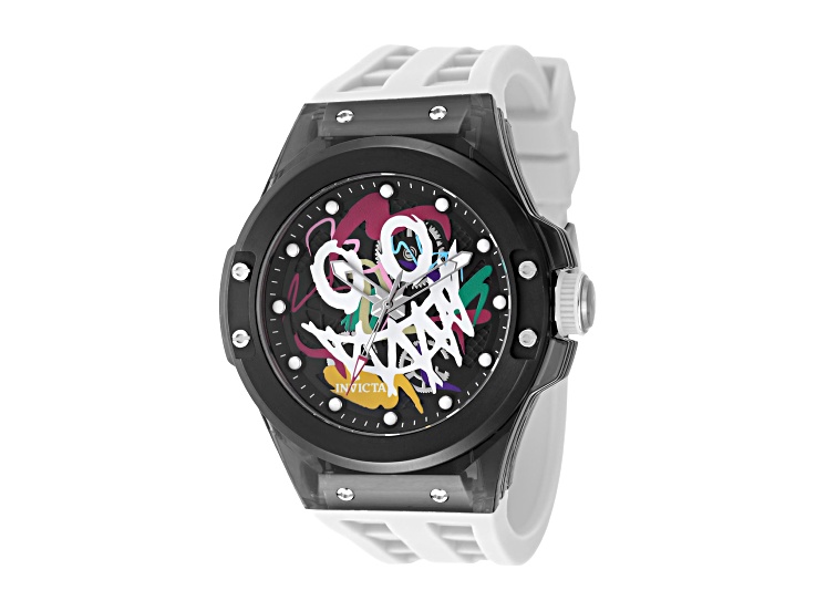 Invicta Sea Base 45mm Iridescent Black Dial Silicone Band Quartz Watch ...