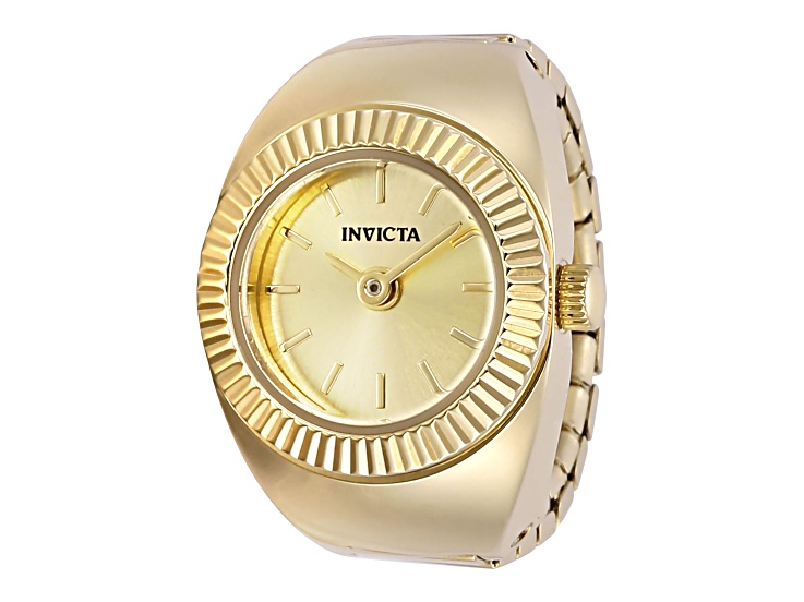 Invicta Mini 16.5mm Yellow Stainless Steel Quartz Ring Watch - 1IJRCB | JTV