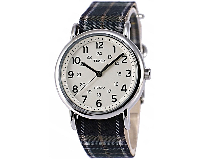 Timex Weekender 38mm Multi-color Fabric Strap Cream Dial Quartz Watch ...