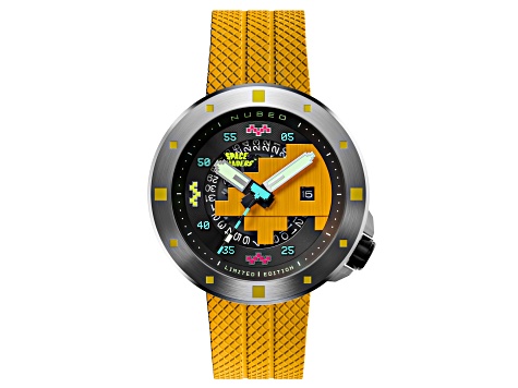 Nubeo Cassini Automatic Space Invaders Yellow Dial Yellow Stainless ...