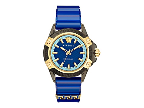 Icon Active Watch 42MM Transparent Black Polycarbonate Case Blue Matte ...