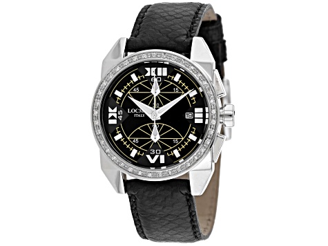 Locman Diamond Cavallo Pazzo 38mm Black Leather Strap Black Dial Quartz ...