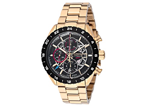 Invicta Reserve 44mm Black Dial Yellow Stainless Steel Band Automatic ...
