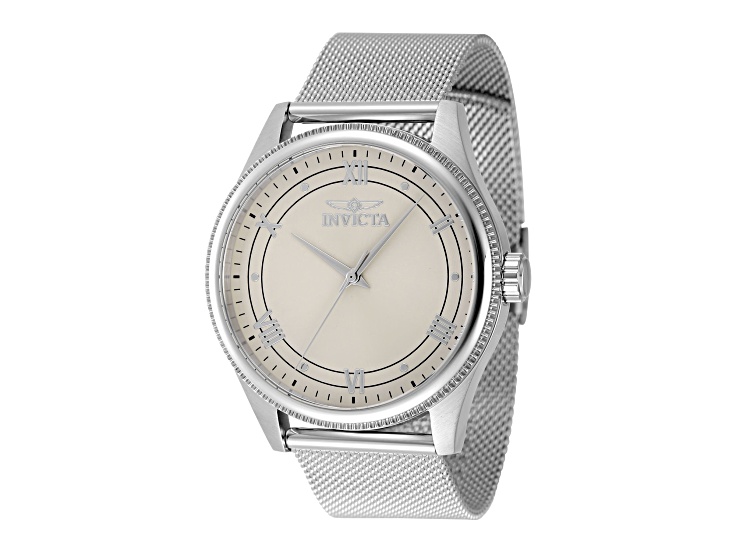 Invicta Celestial 43mm Ivory Dial Stainless Steel Band Quartz Watch ...