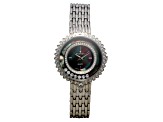 Croton Ilaria Silver Tone Floating Crystal Watch with Black Mother Of ...