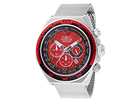 Invicta Invicta Racing 50.00mm Red, Black Dial Mesh, Stainless Steel ...