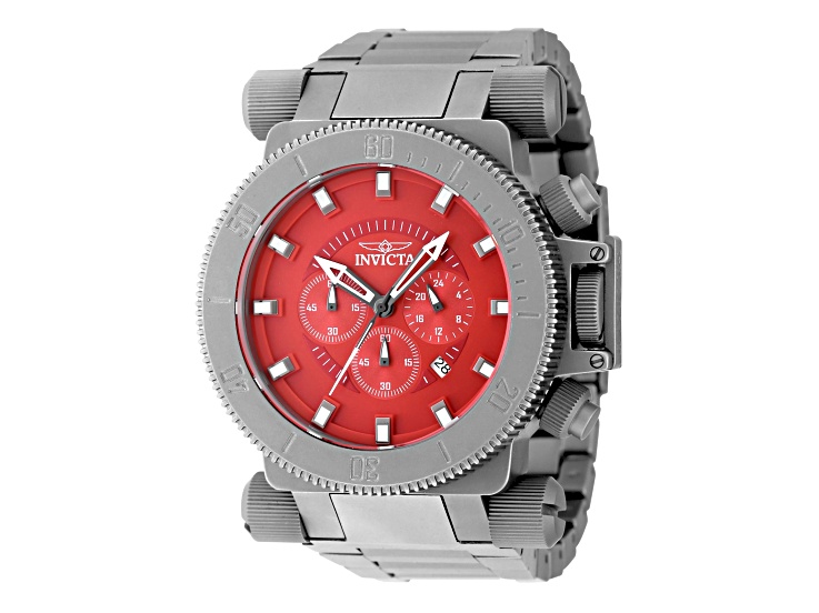 Invicta Coalition Forces 51mm Red Dial Titanium Band Quartz Watch ...