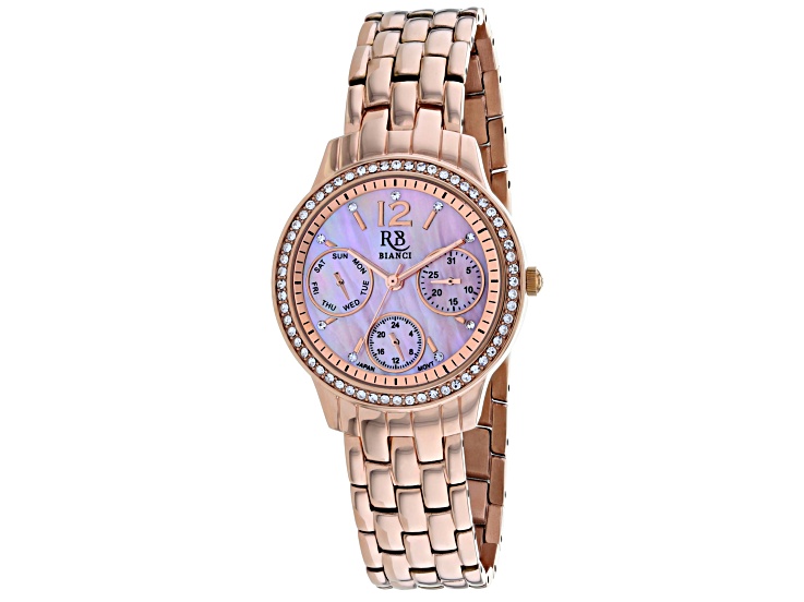 Roberto Bianci Women's Valentini Pink Dial, Rose Stainless Steel Watch ...
