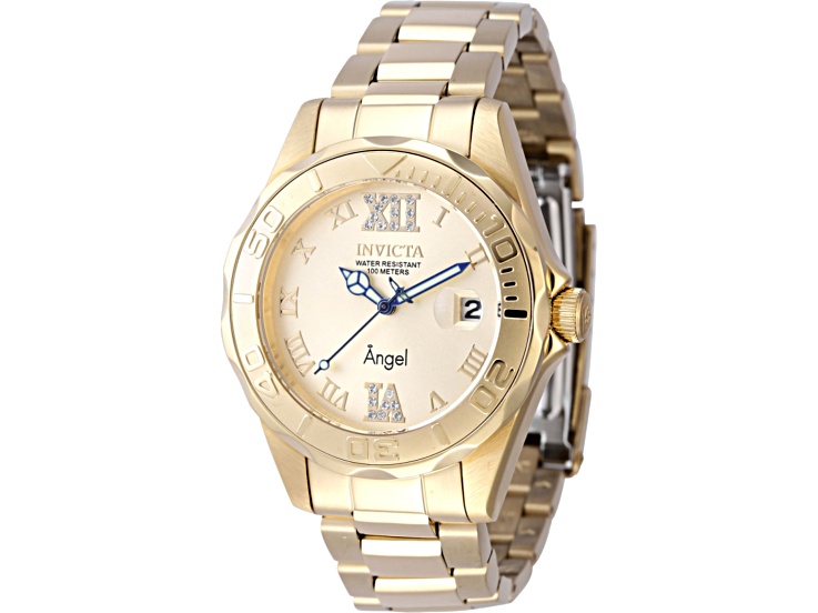 Invicta OCEAN VOYAGE 38mm Yellow Stainless Steel Band Quartz Watch ...