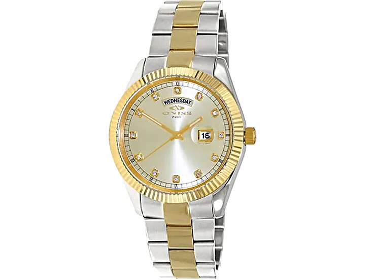 Oniss Men's Admiral Yellow Dial, Stainless Steel Bracelet Watch ...