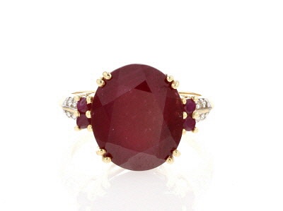 Red Mahaleo(R) Ruby 14k Yellow Gold Ring 9.80ctw - DRC531 | JTV.com