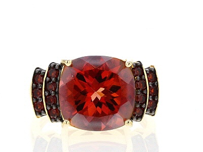 Red labradorite 18k yellow gold over silver ring 5.96ctw - JGH154 | JTV.com