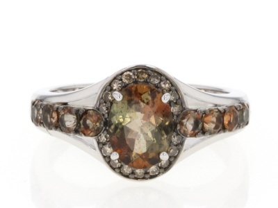 Brown andalusite rhodium over sterling silver ring 1.60ctw - SKH254 ...
